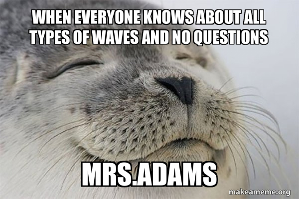 When everyone knows about all types of waves and no questions Mrs.Adams ...