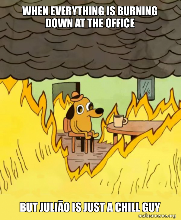WHEN EVERYTHING IS BURNING DOWN AT THE OFFICE BUT JULIÃO IS JUST A ...
