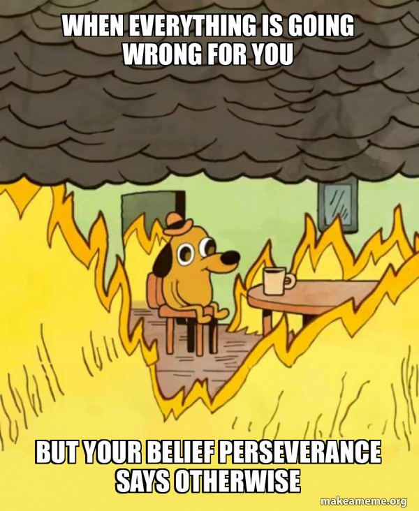 When everything is going wrong for you but your belief perseverance ...