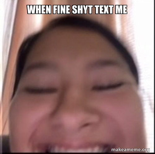 when fine shyt text me Meme Generator