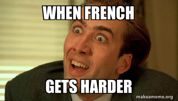 When French Gets Harder - Sarcastic Nicholas Cage Meme Generator