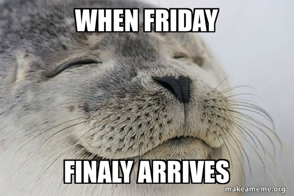 when friday finaly arrives - Satisfied Seal Meme Generator