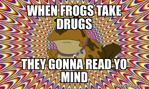 when frogs take drugs they gonna read yo mind - Hypnotoad Meme Generator