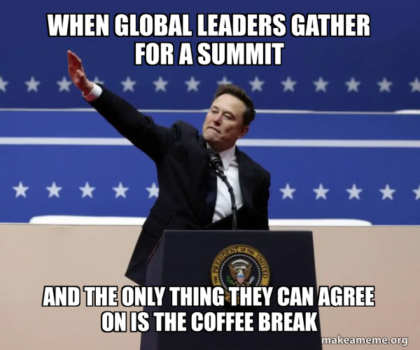 When global leaders gather for a summit And the only thing they can ...
