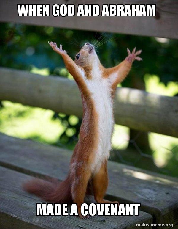 When god and Abraham made a covenant - Happy Squirrel Meme Generator