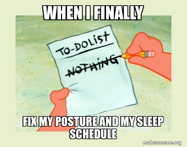 When i finally fix my posture and my sleep schedule - To Do List ...