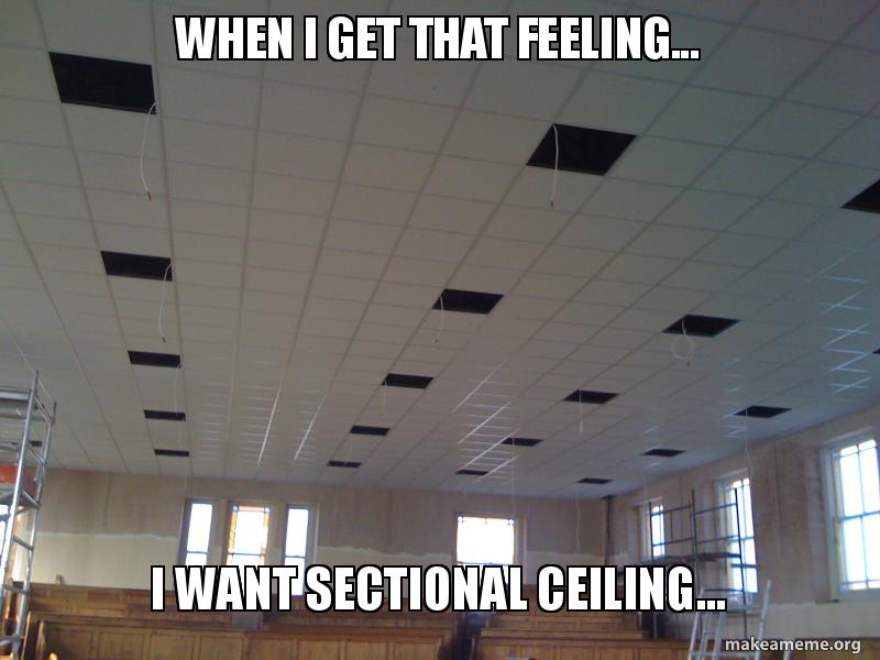 When I get that feeling... I want sectional ceiling... Meme Generator