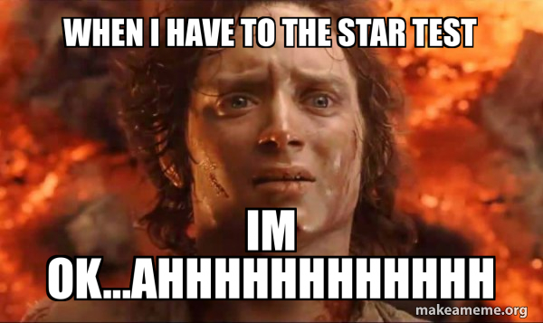 when i have to the star test im ok...ahhhhhhhhhhhh - Frodo it's over it ...