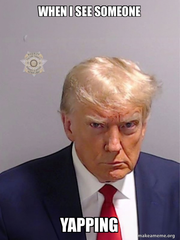 When i see someone Yapping - Donald Trump Mugshot Meme Generator