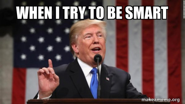 when i try to be smart - Donald Trump Meme Generator