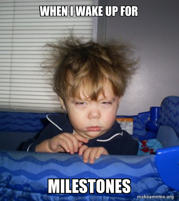 when I wake up for milestones - Monday Mornings Meme Generator