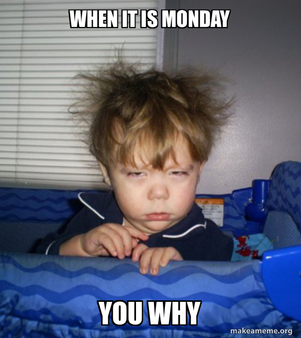 When it is Monday You why - Monday Mornings Meme Generator