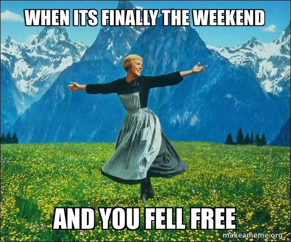 when its finally the weekend and you fell free - Sound of Music Meme ...