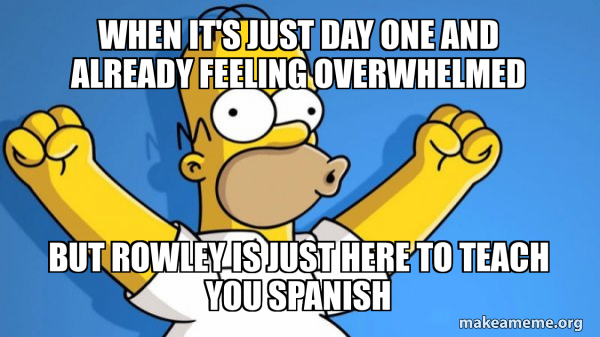 When it's just day one and already feeling overwhelmed But Rowley is ...