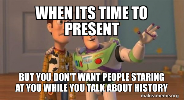 when its time to present but you don't want people staring at you while ...
