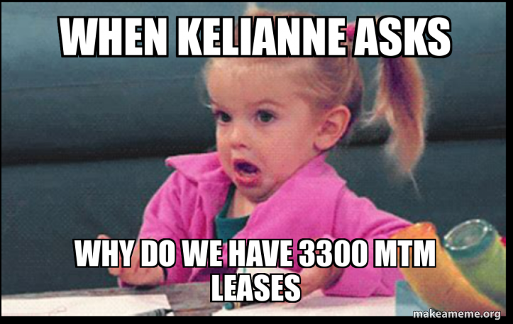 When kelianne asks why do we have 3300 mtm leases Meme Generator