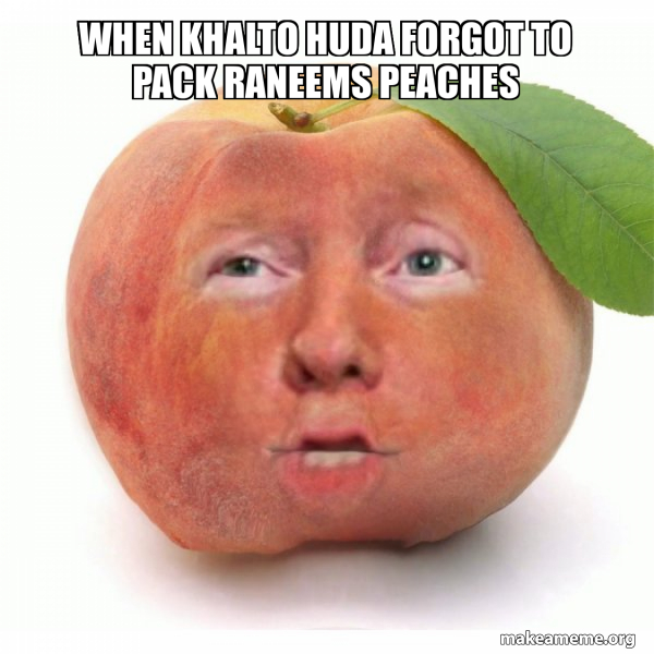 when khalto huda forgot to pack raneems peaches - Impeached Donald ...