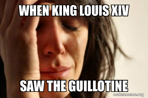 WHEN KING LOUIS XIV SAW THE GUILLOTINE - First World Problems Meme ...