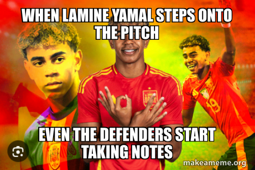 When Lamine Yamal steps onto the pitch Even the defenders start taking ...
