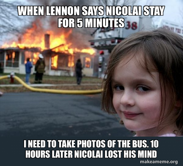 When Lennon says Nicolai stay for 5 minutes I need to take photos of ...