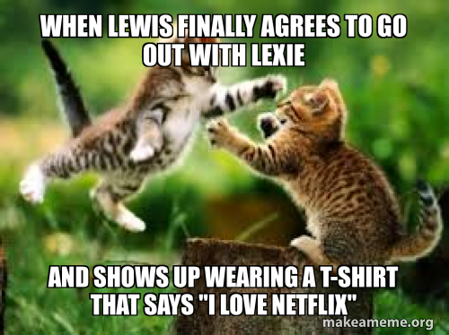 When Lewis finally agrees to go out with Lexie And shows up wearing a T ...
