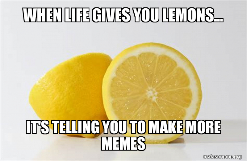 when life gives you lemons... it's telling you to make more memes Meme ...