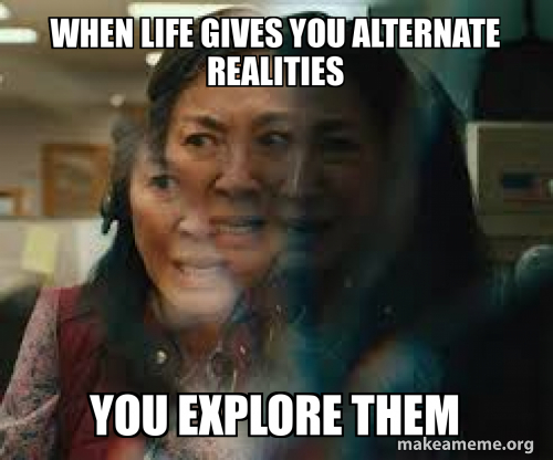 when life gives you alternate realities you explore them Meme Generator