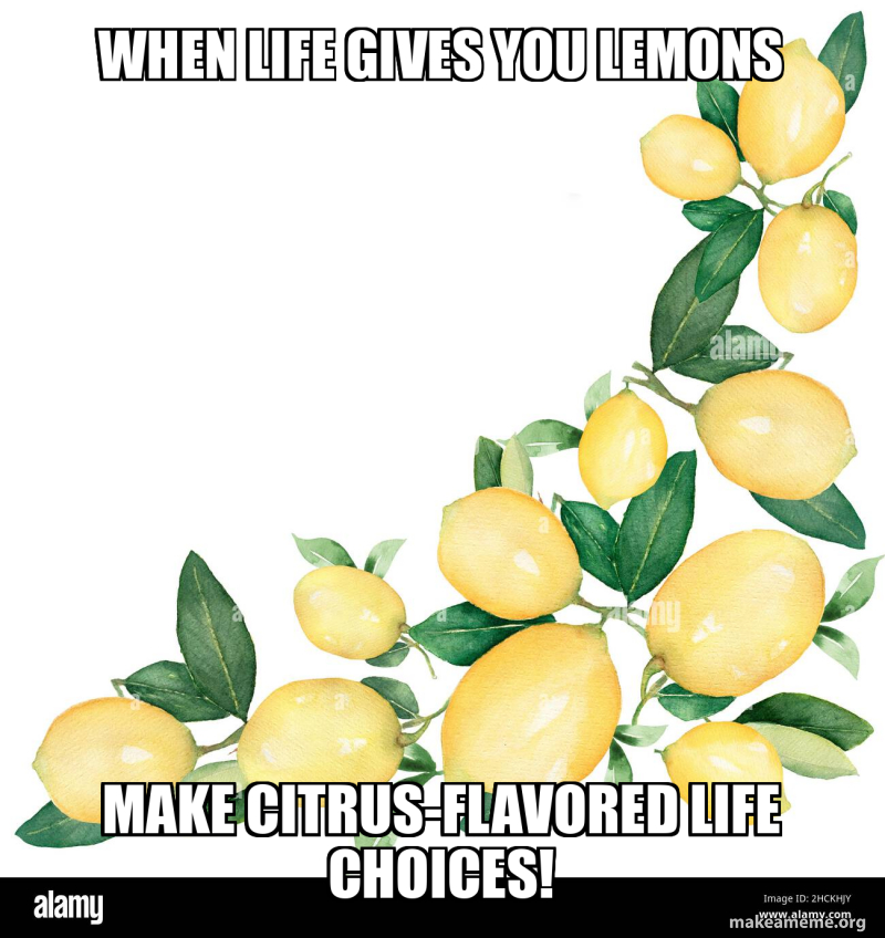 When life gives you lemons Make citrus-flavored life choices! Meme ...