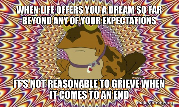 When life offers you a dream so far beyond any of your expectations it ...