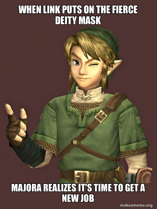 When Link puts on the Fierce Deity Mask Majora realizes it's time to ...