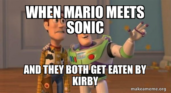 When Mario meets Sonic And they both get eaten by Kirby - Buzz and ...