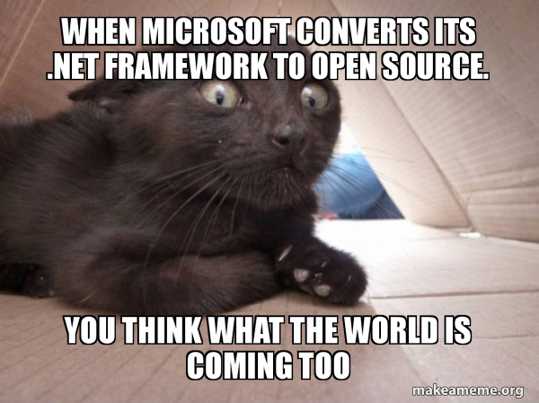 When Microsoft converts its .NET framework to open source. You think ...