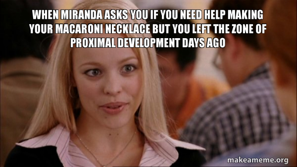 when miranda asks you if you need help making your macaroni necklace ...