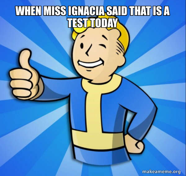 when miss ignacia said that is a test today - Vault Boy Fallout 4 game ...