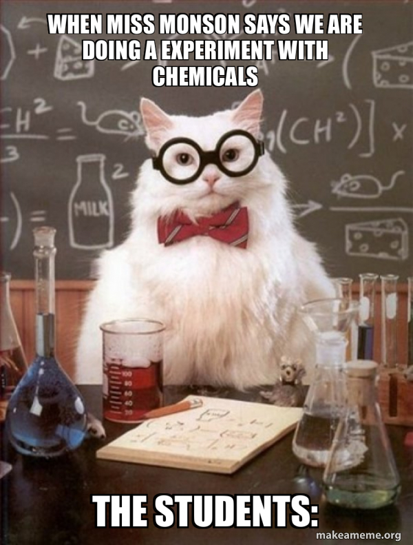 When miss monson says we are doing a experiment with chemicals The ...
