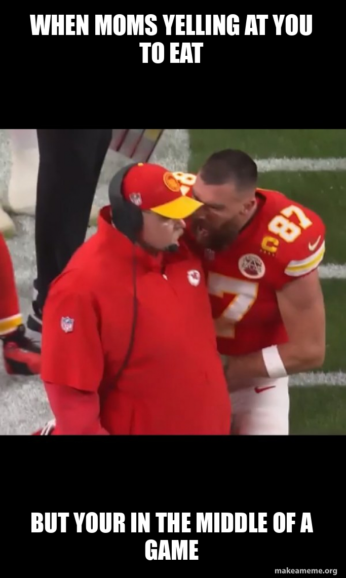 When moms yelling at you to eat But your in the middle of a game ...