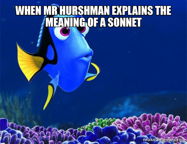 when mr hurshman explains the meaning of a sonnet - Dory from Nemo (5 ...