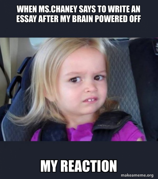 when ms.chaney says to write an essay after my brain powered off my ...