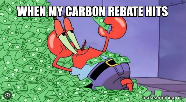 when my carbon rebate hits - Mr Krabs Money Meme Generator