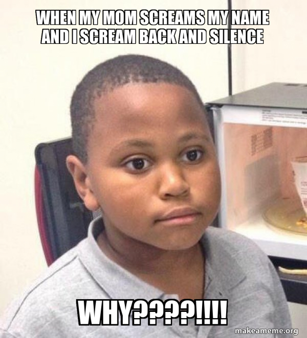 When my mom screams my name and i scream back and silence Why ...