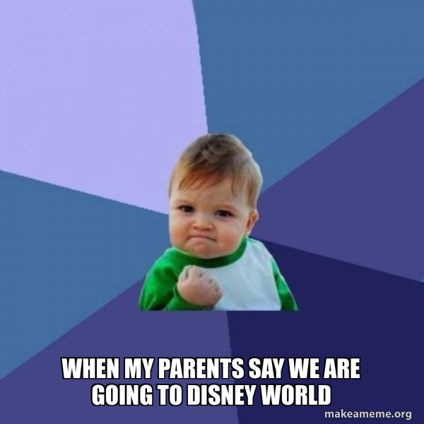 When my parents say we are going to Disney world - Success Kid Meme ...