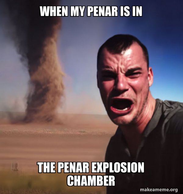 when my penar is in the penar explosion chamber - Tornado Guy Meme ...