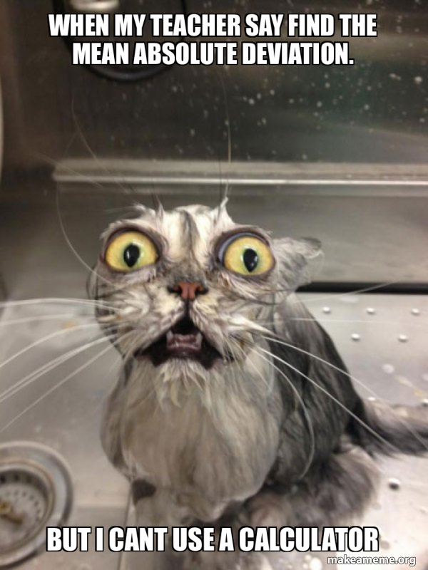 when my teacher say find the mean absolute deviation. BUT I CANT USE A ...