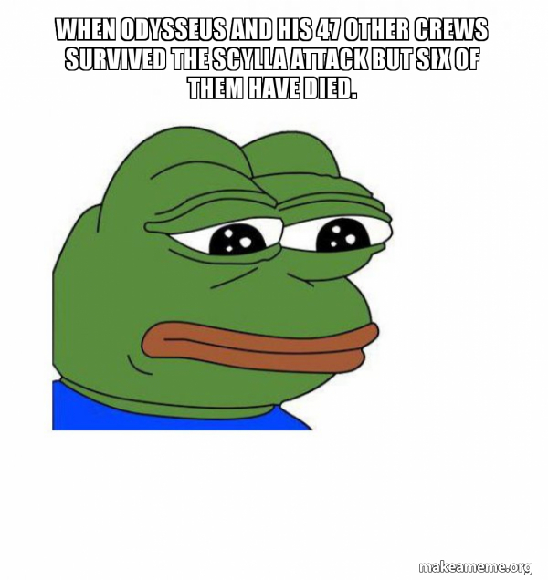 When Odysseus and his 47 other crews survived the Scylla attack but six ...