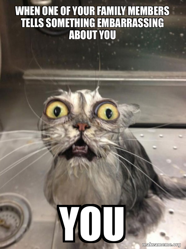 when one of your family members tells something embarrassing about you ...