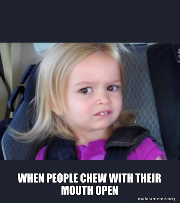 when people chew with their mouth open - Side-Eyes Chloe Meme Generator