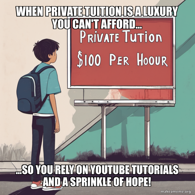 When private tuition is a luxury you can't afford... ...so you rely on ...