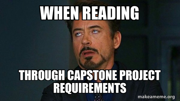 When Reading Through Capstone Project Requirements - Tony Stark Eye ...