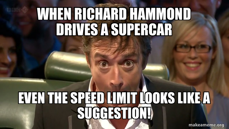 When Richard Hammond drives a supercar Even the speed limit looks like ...