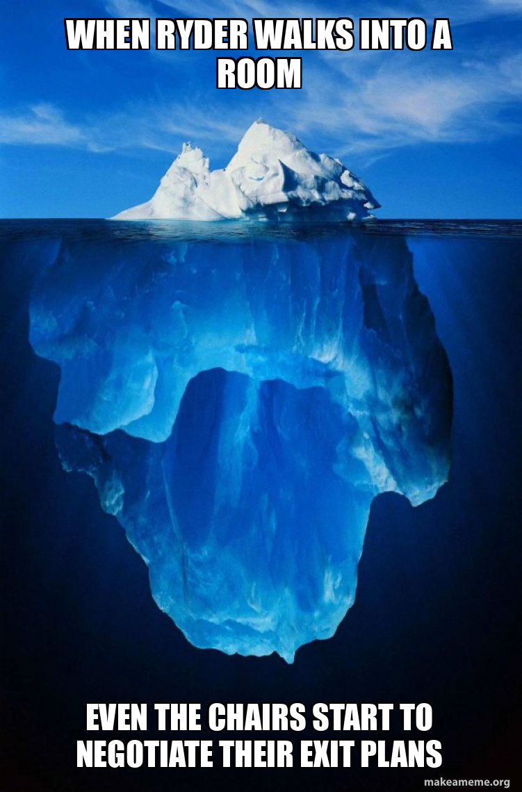 When Ryder walks into a room Even the chairs start to negotiate their ...